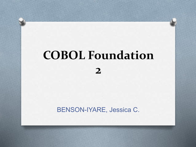 COBOL Foundation 2 | PPT