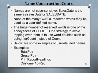 COBOL Foundation 2 | PPT | Programming Languages | Computing