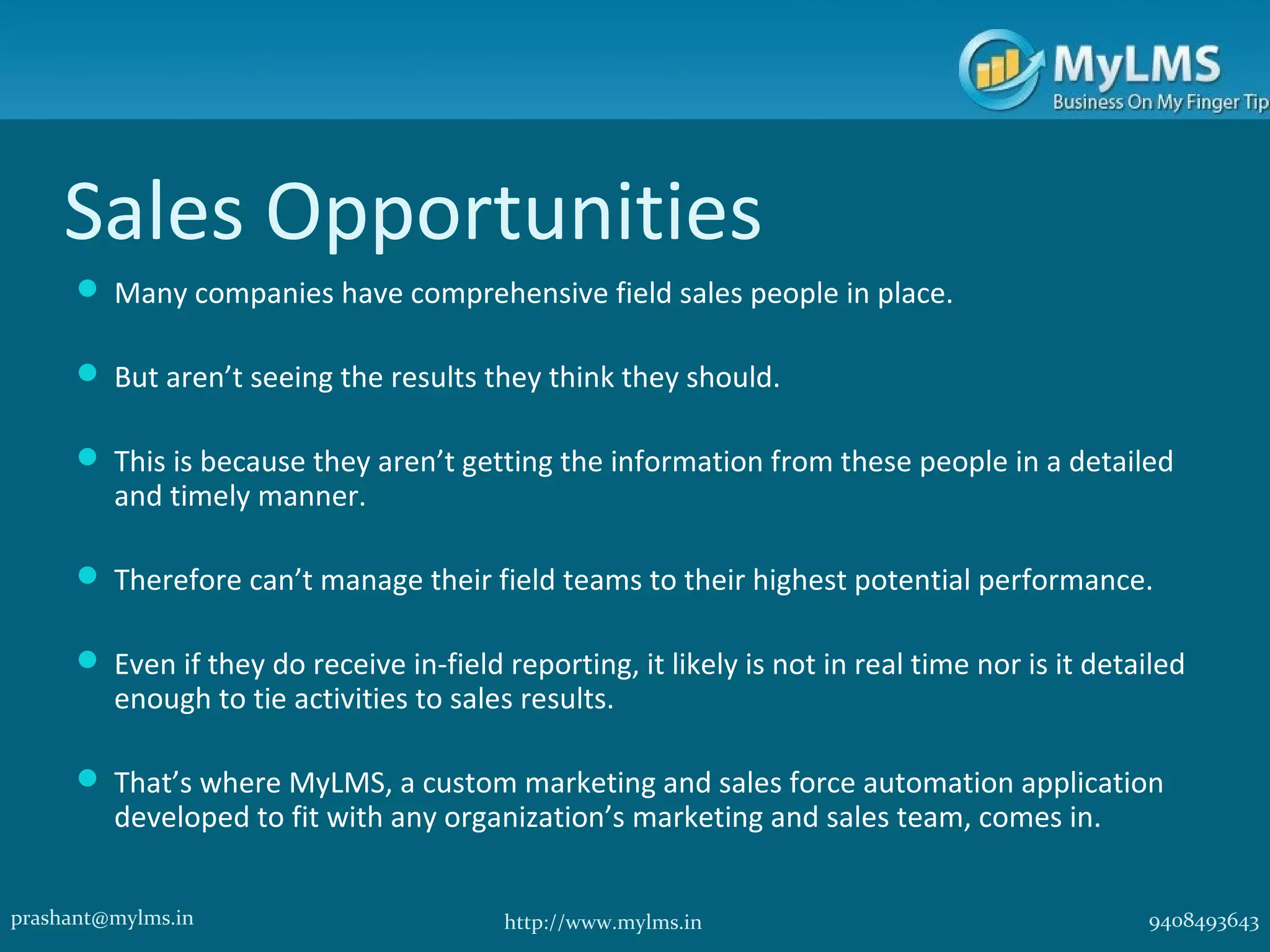 MyLMS – Empowering Your Sales Team | PPT