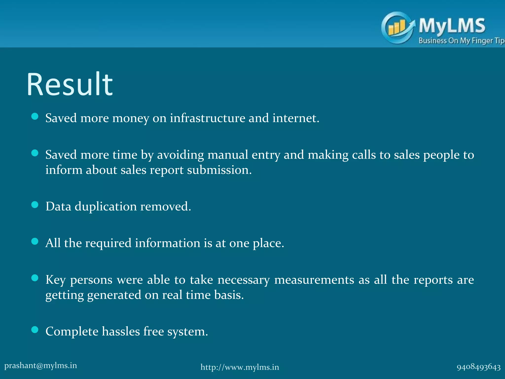 MyLMS– FMCG Case Study | PPT