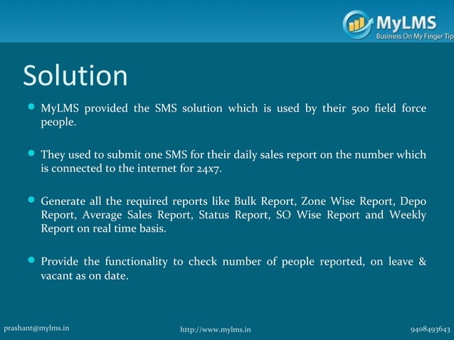 MyLMS– FMCG Case Study | PPT