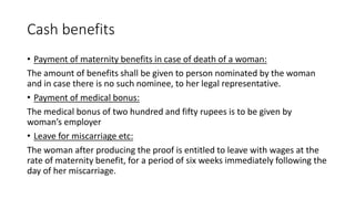 maternity act ppt | PPTX