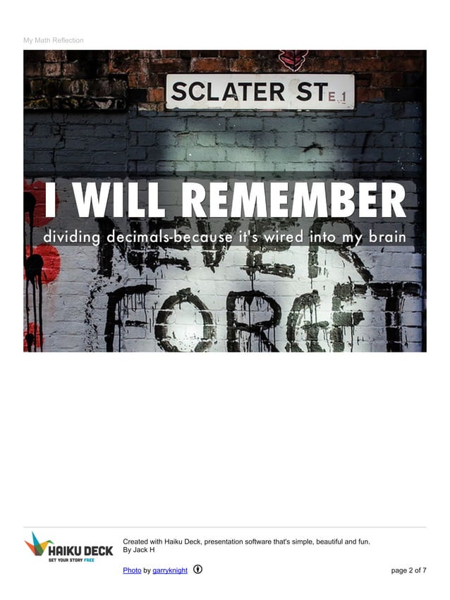 My Math Reflection | PDF