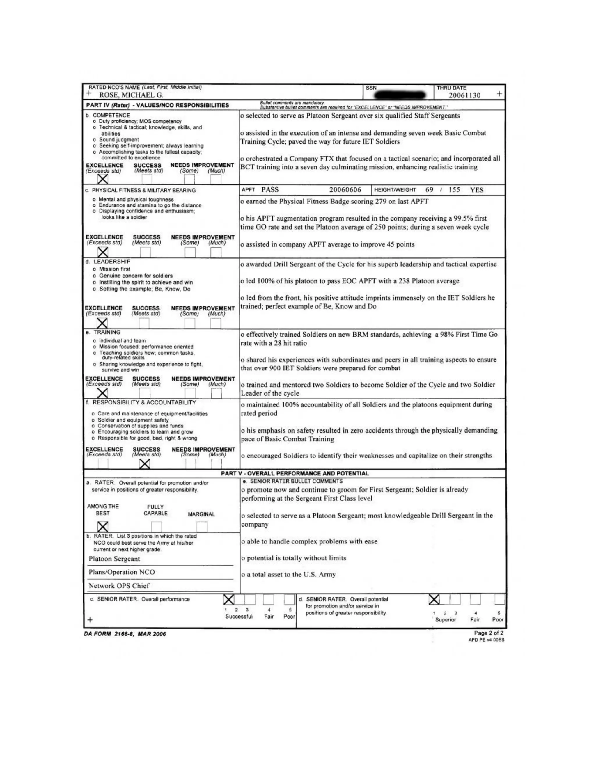My Military Performance Rating Reports | PDF