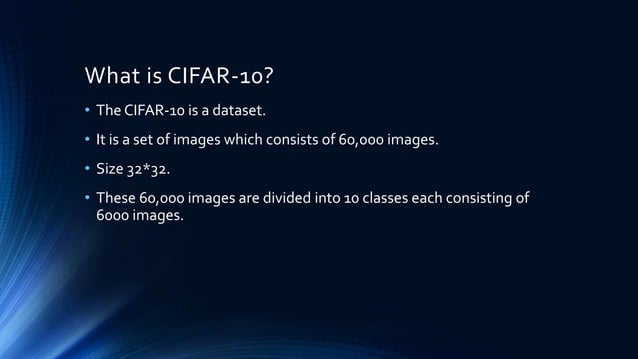 Image Recognition Using Cifar 10 Pptx Artificial Intelligence