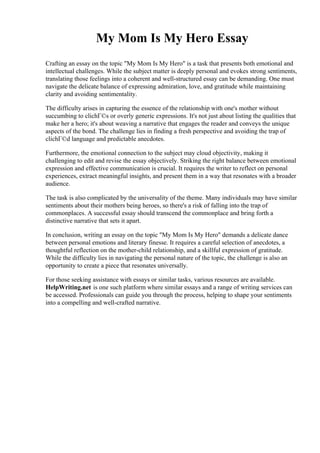 My Mom Is My Hero Essay.pdf | Fiction | Books and Literature