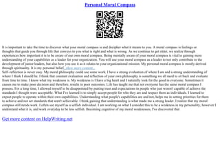 My Moral Compass | PDF