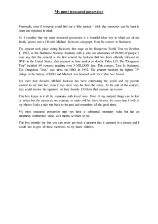 My most treasured possession essay | PDF