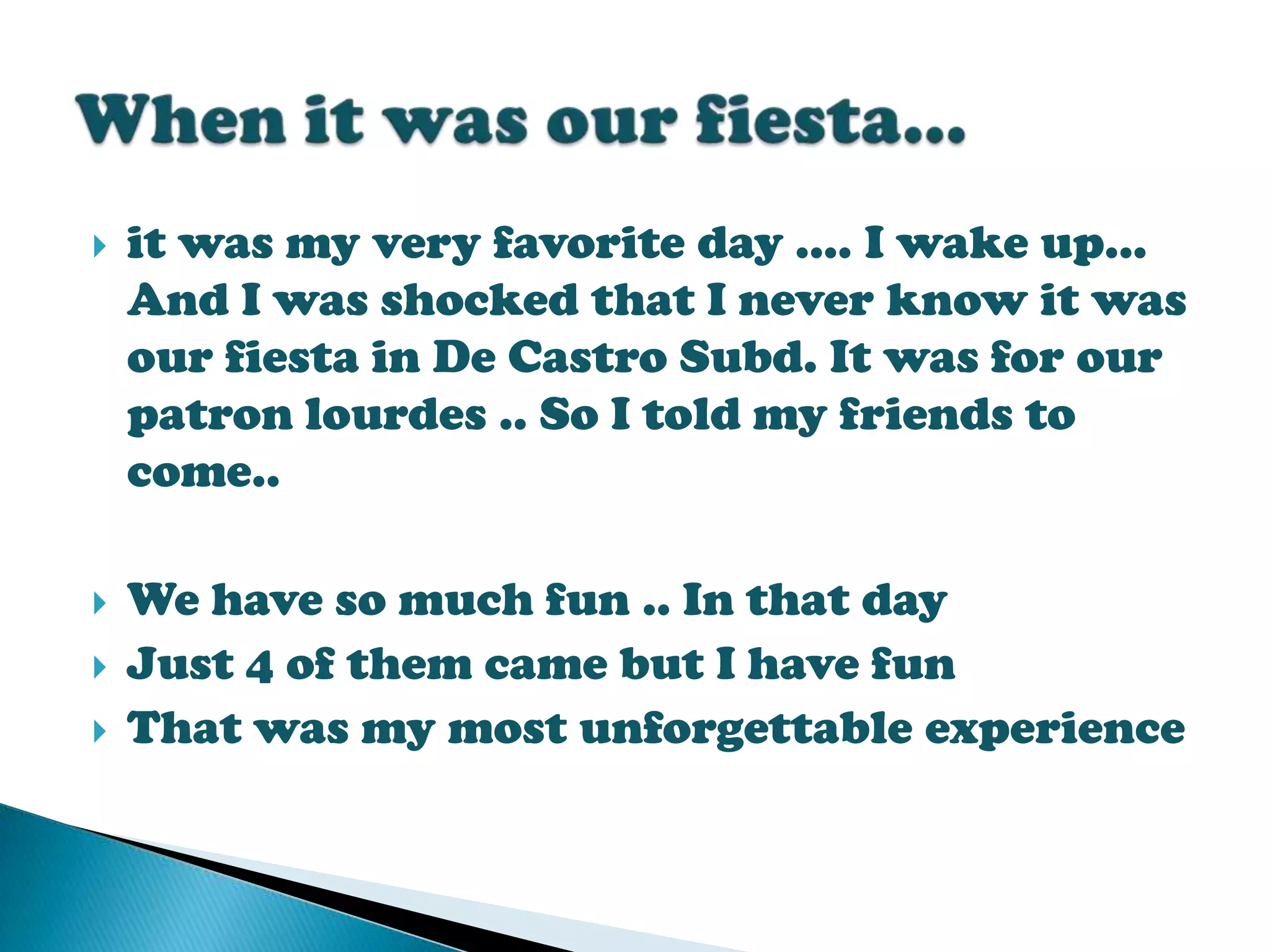 My most unforgettable experience | PPT