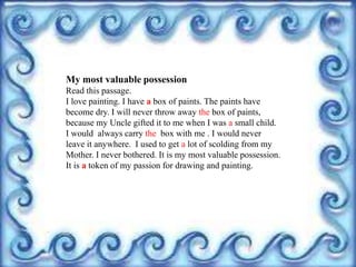 My most valuable possession. | PPTX