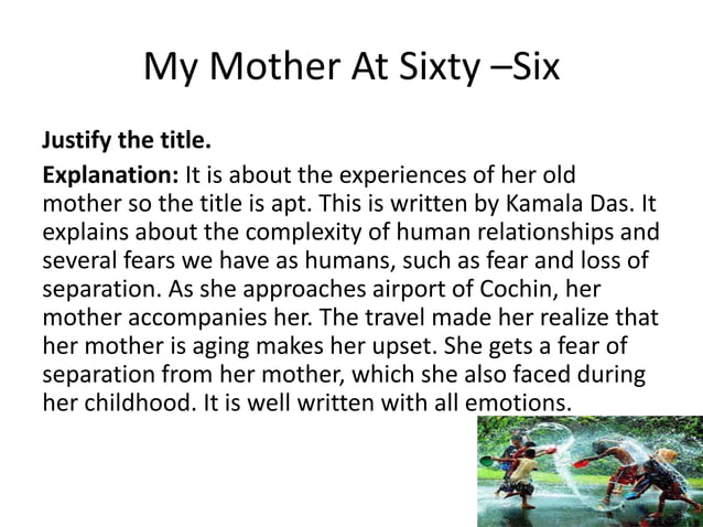 My mother at 66 | PPTX | Bereavement | Family and Relationships