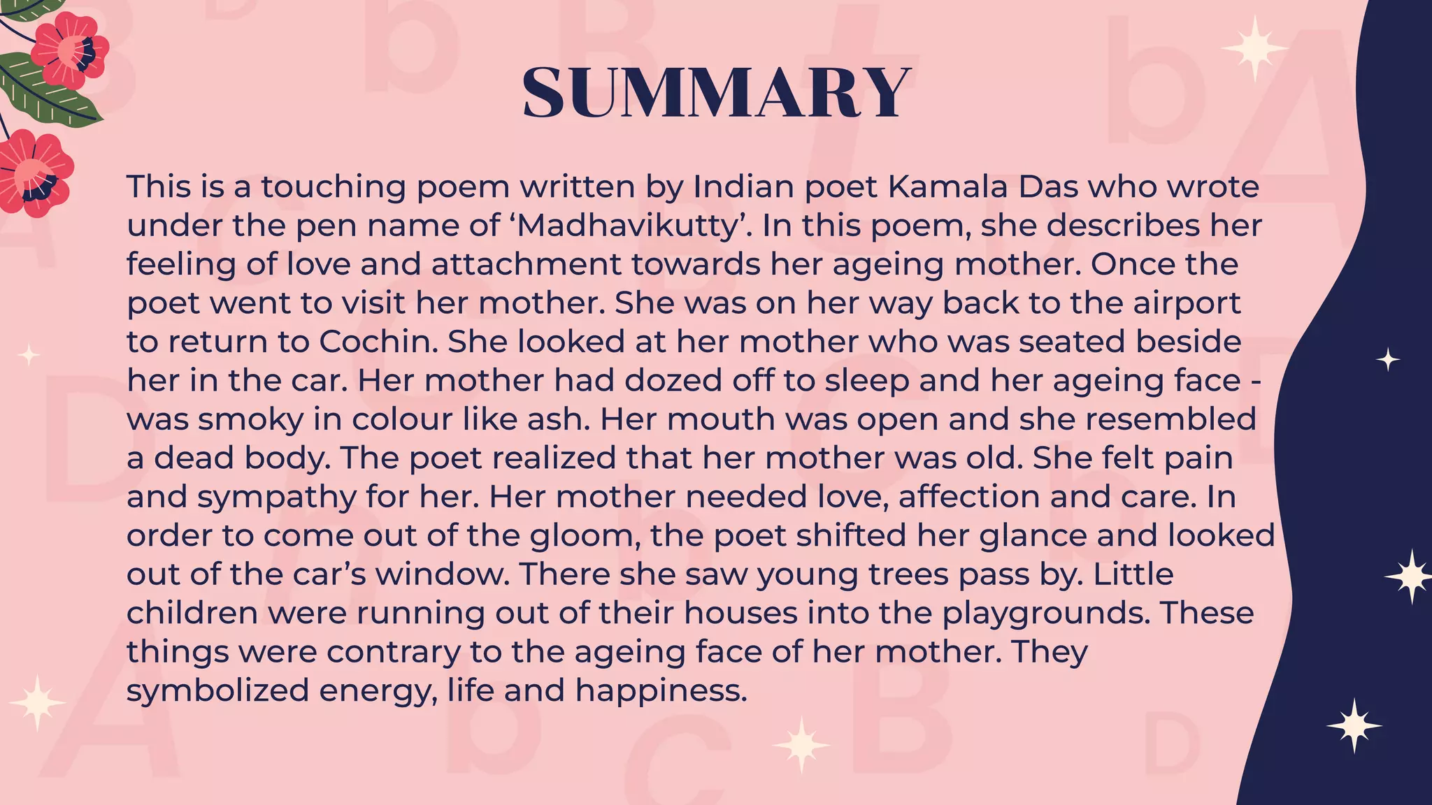 Presentation on Poem Analysis of My Mother At Sixty- Six | PDF