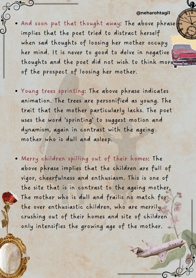 My mother at sixty six Class - 12th PDF. | PDF