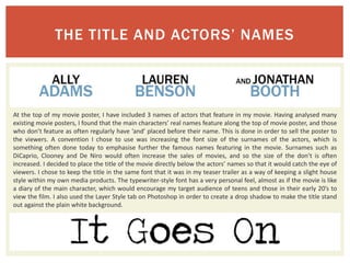 "It Goes On" Movie Poster Analysis | PPTX | Movies | Entertainment