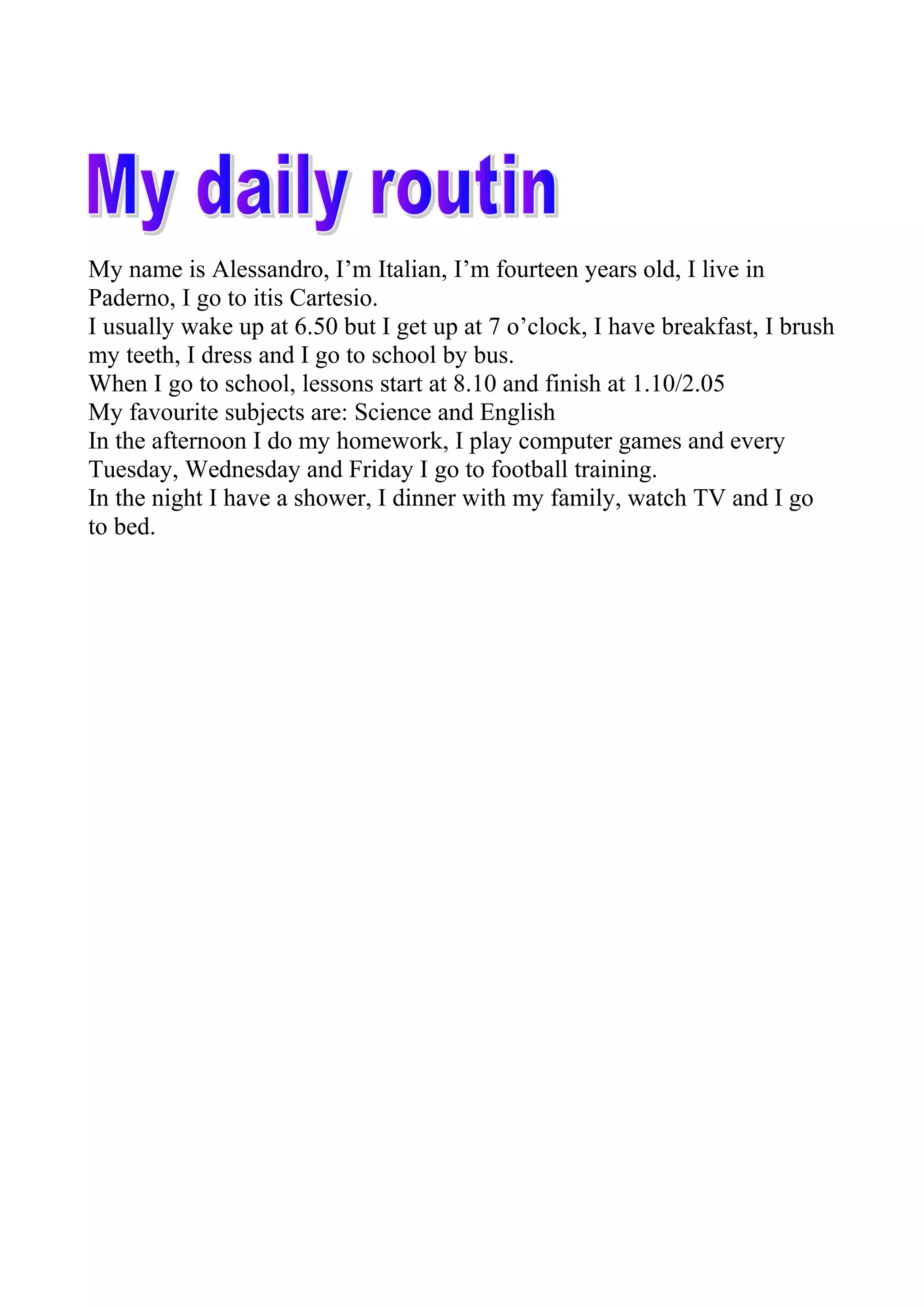 My daily routine | DOC