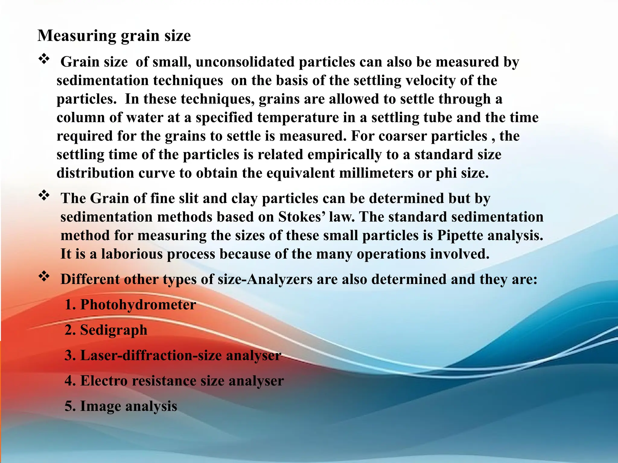 THE SEDIMENTARY TEXTURE [ONLY GRAIN SIZES] | PPTX