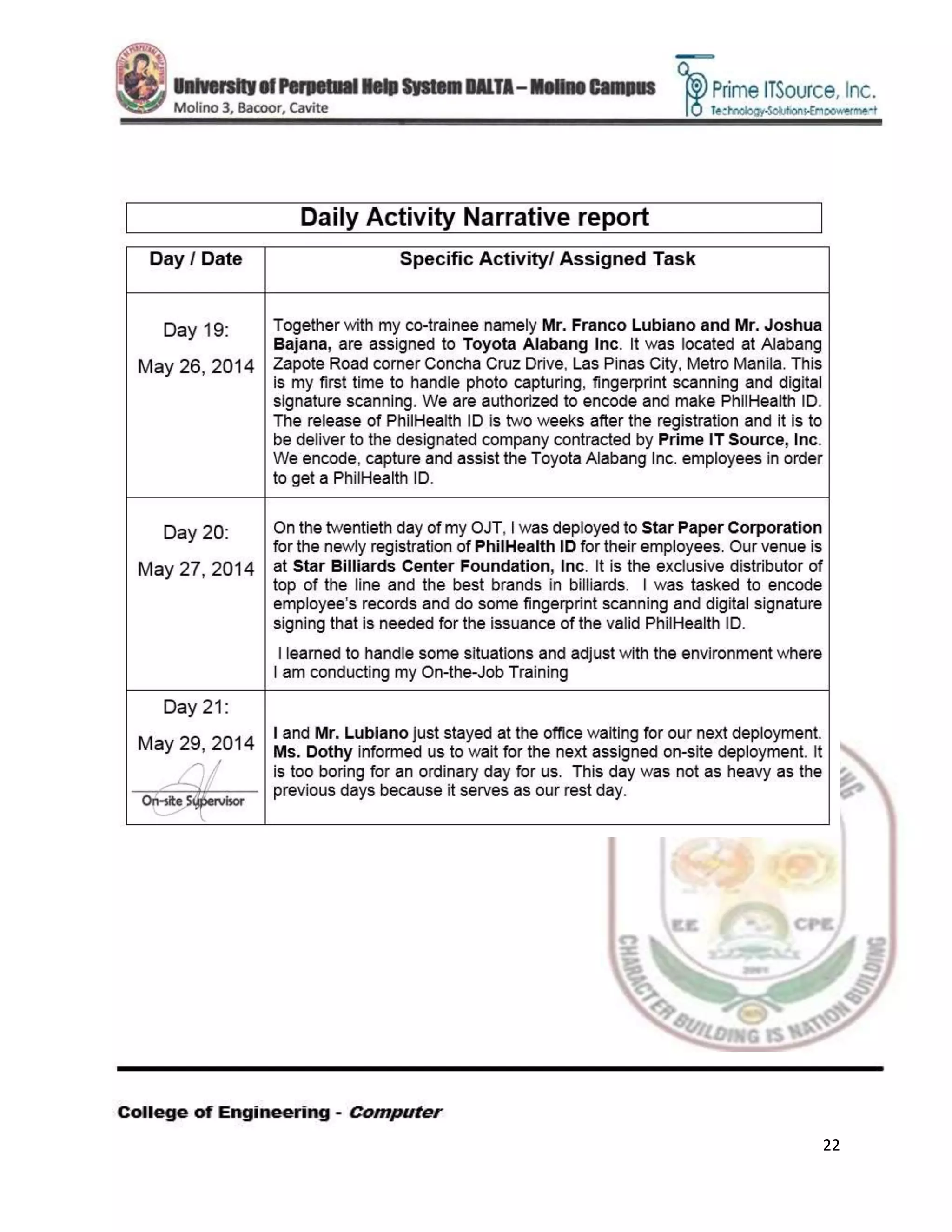 Ojt Narrative Report | DOCX