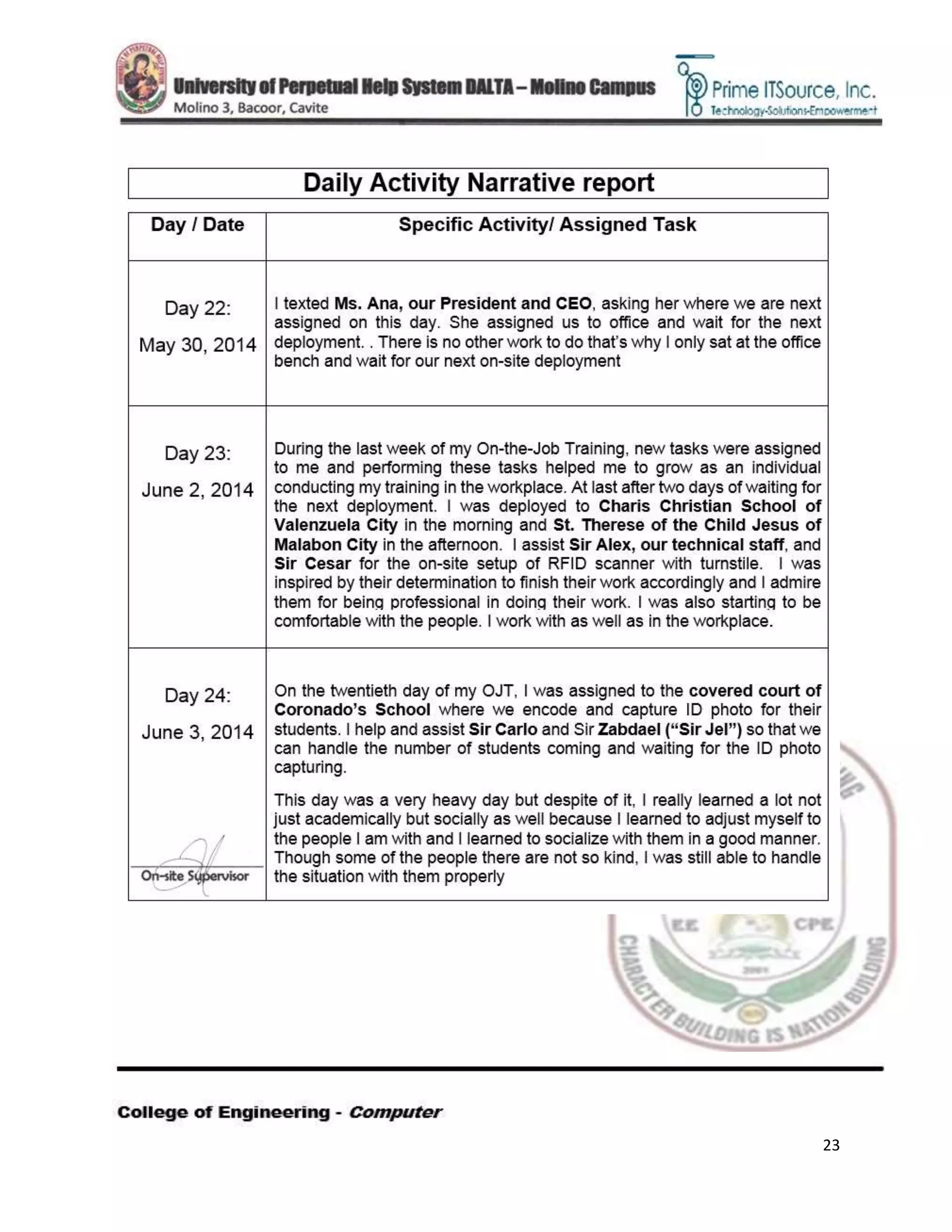 Ojt Narrative Report | DOCX