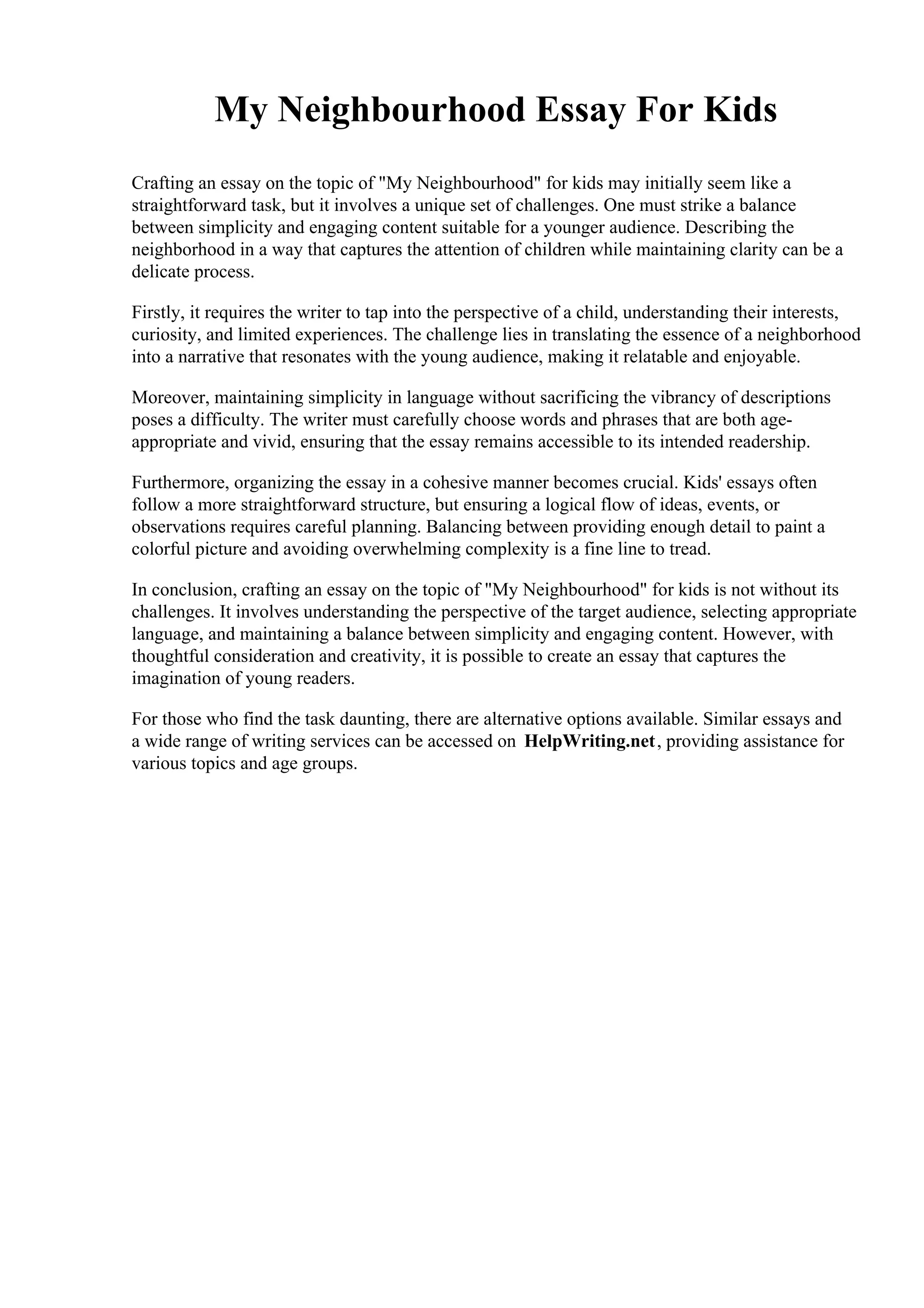 My Neighbourhood Essay For Kids.pdf