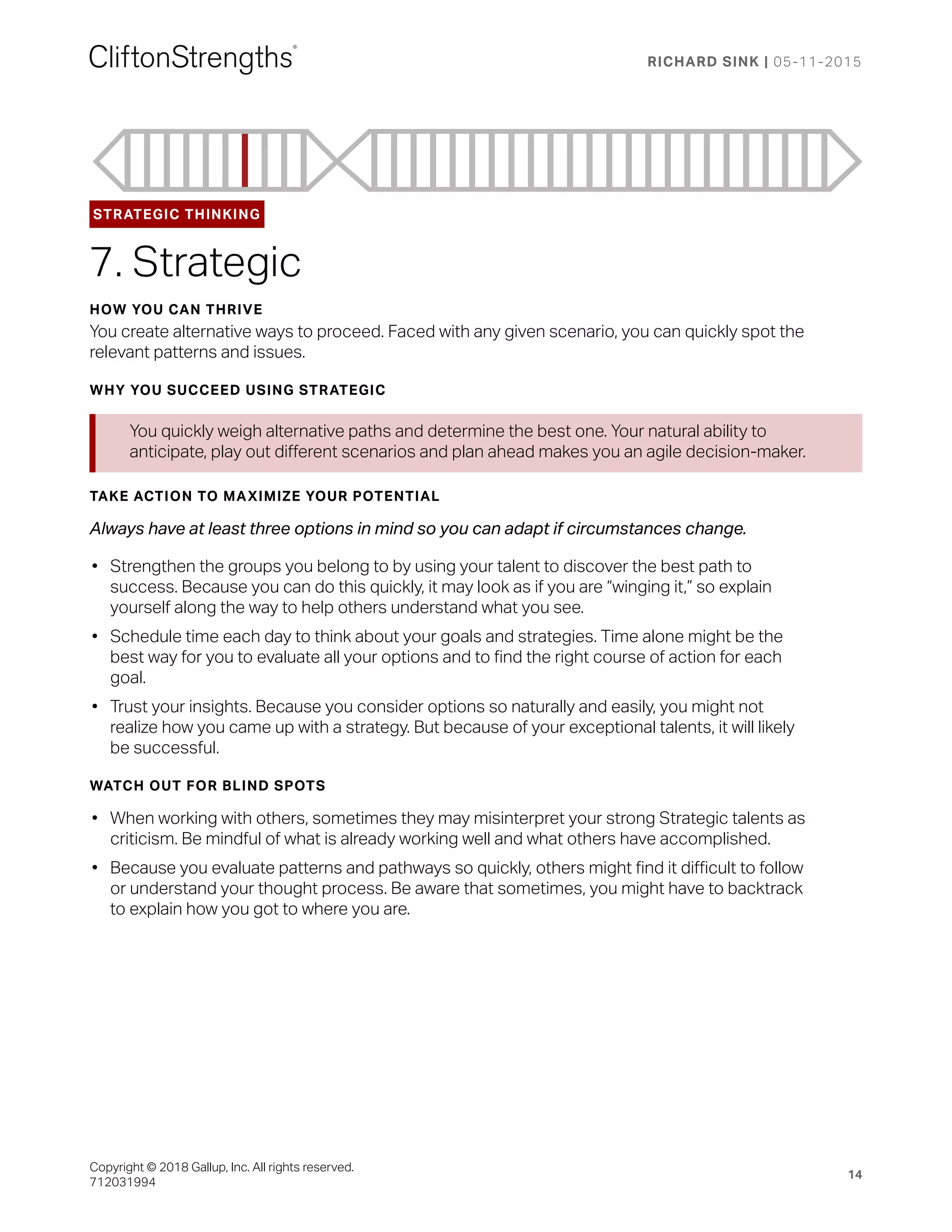 My New Clifton StrengthsFinder 34 report | PDF