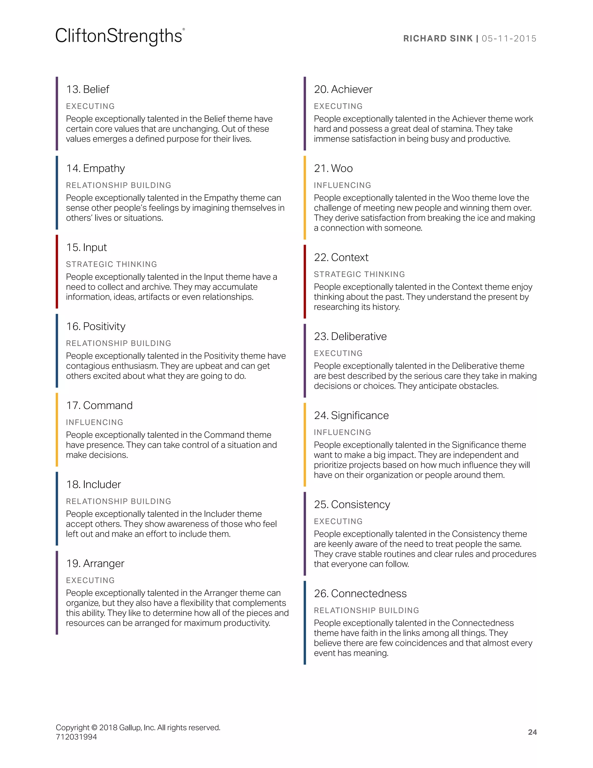 My New Clifton StrengthsFinder 34 report | PDF
