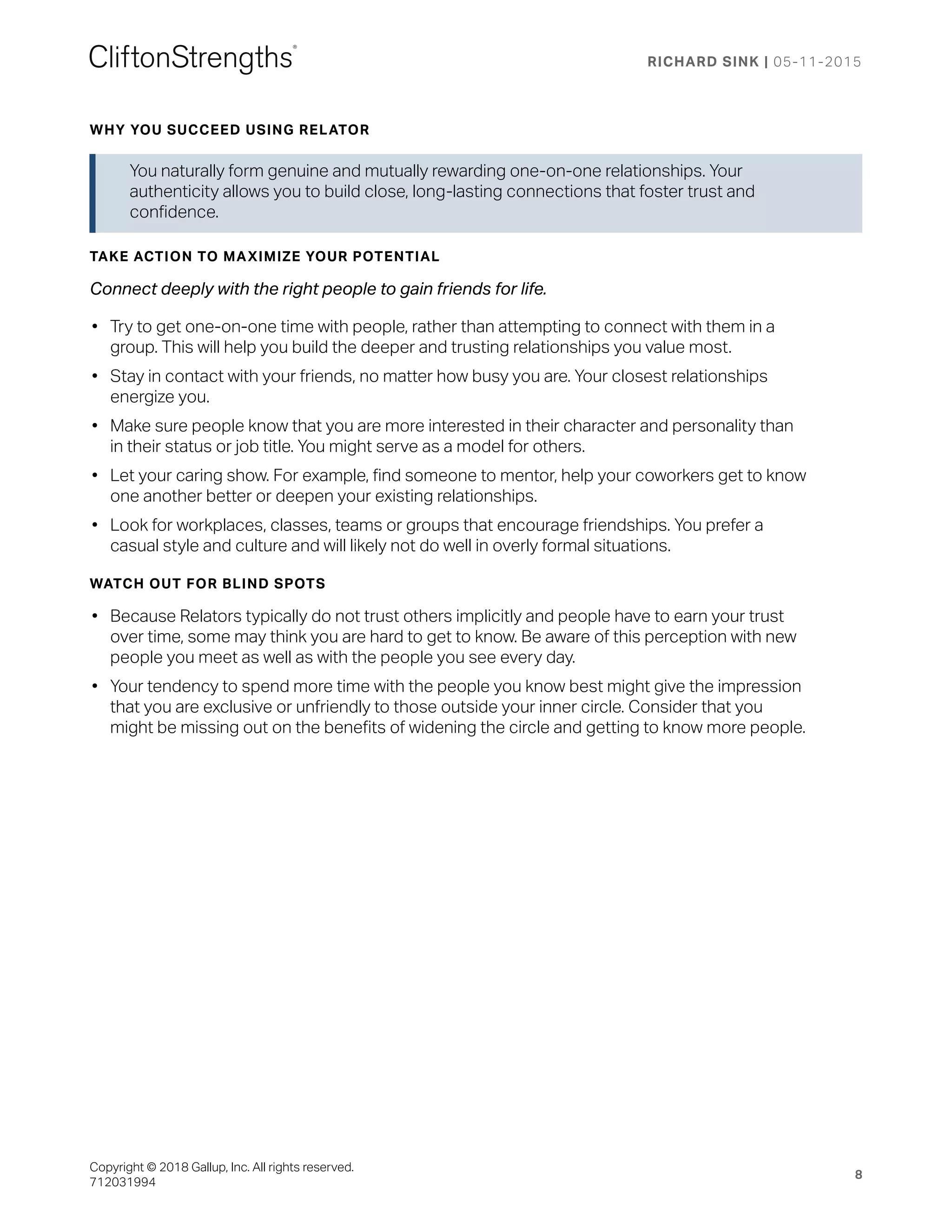 My New Clifton StrengthsFinder 34 report | PDF