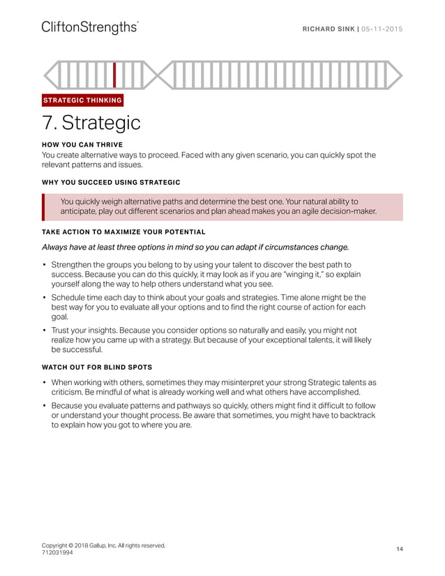My New Clifton StrengthsFinder 34 report | PDF