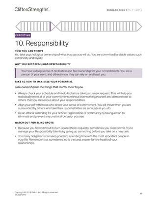 My New Clifton StrengthsFinder 34 report | PDF