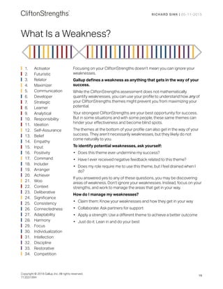 My New Clifton StrengthsFinder 34 report | PDF