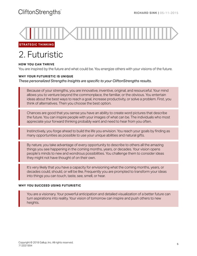 My New Clifton StrengthsFinder 34 report | PDF