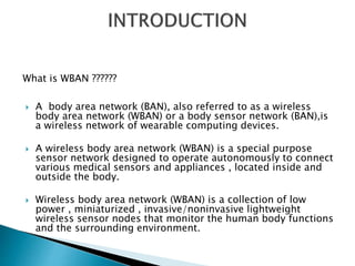 WBAN(Wireless Body Area Network) | PPTX