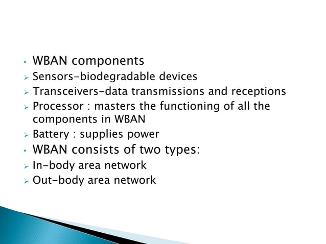 WBAN(Wireless Body Area Network) | PPTX | Internet of Things | Internet