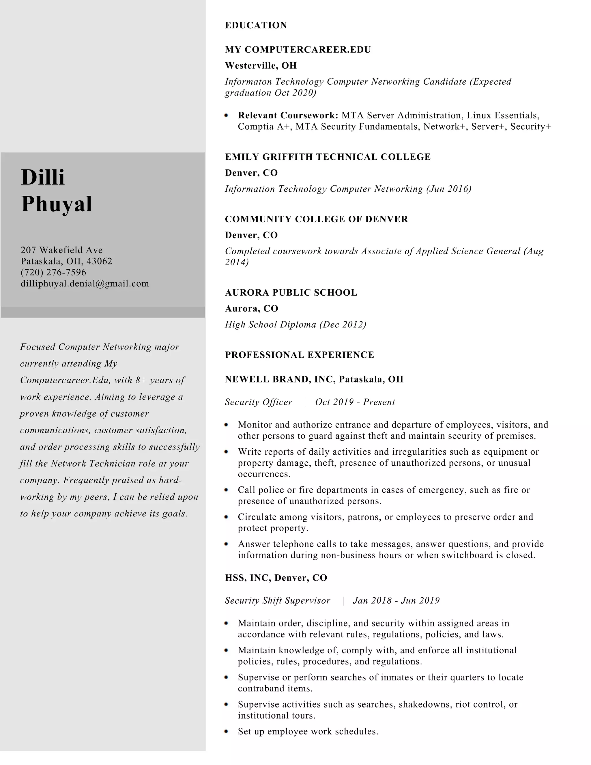 My new resume (6) | PDF | Grocery Shopping | Shopping