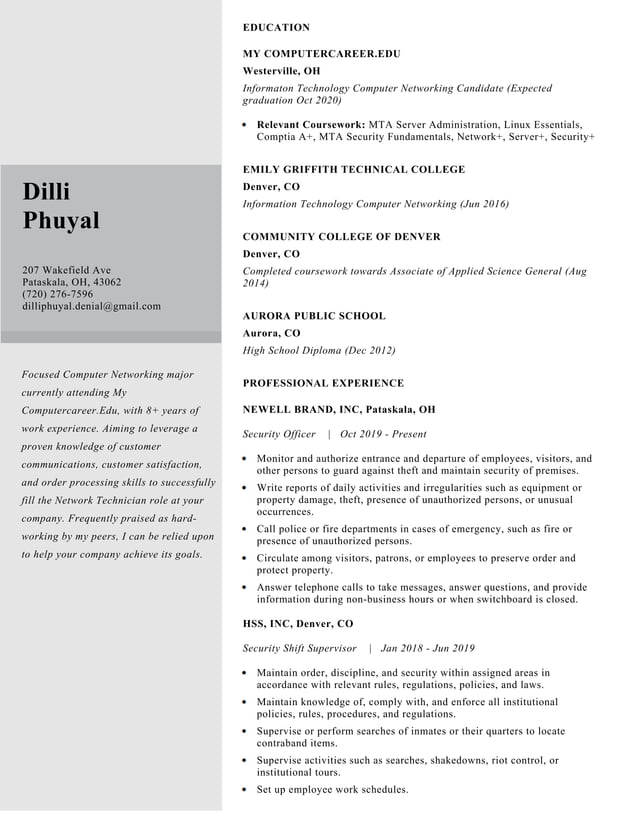 My new resume (6) | PDF | Grocery Shopping | Shopping