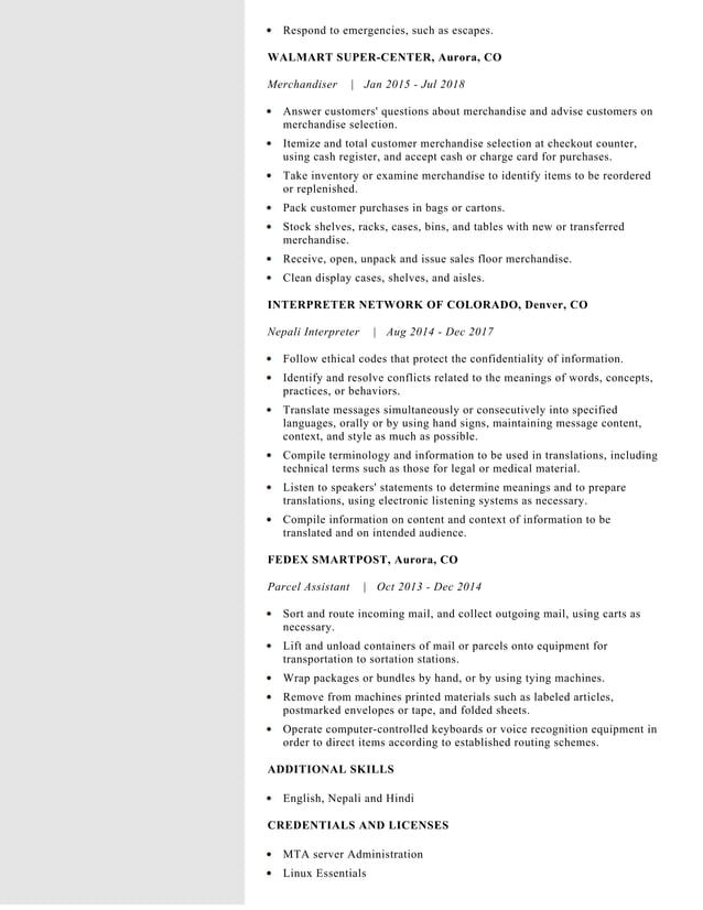 My new resume (6) | PDF | Grocery Shopping | Shopping