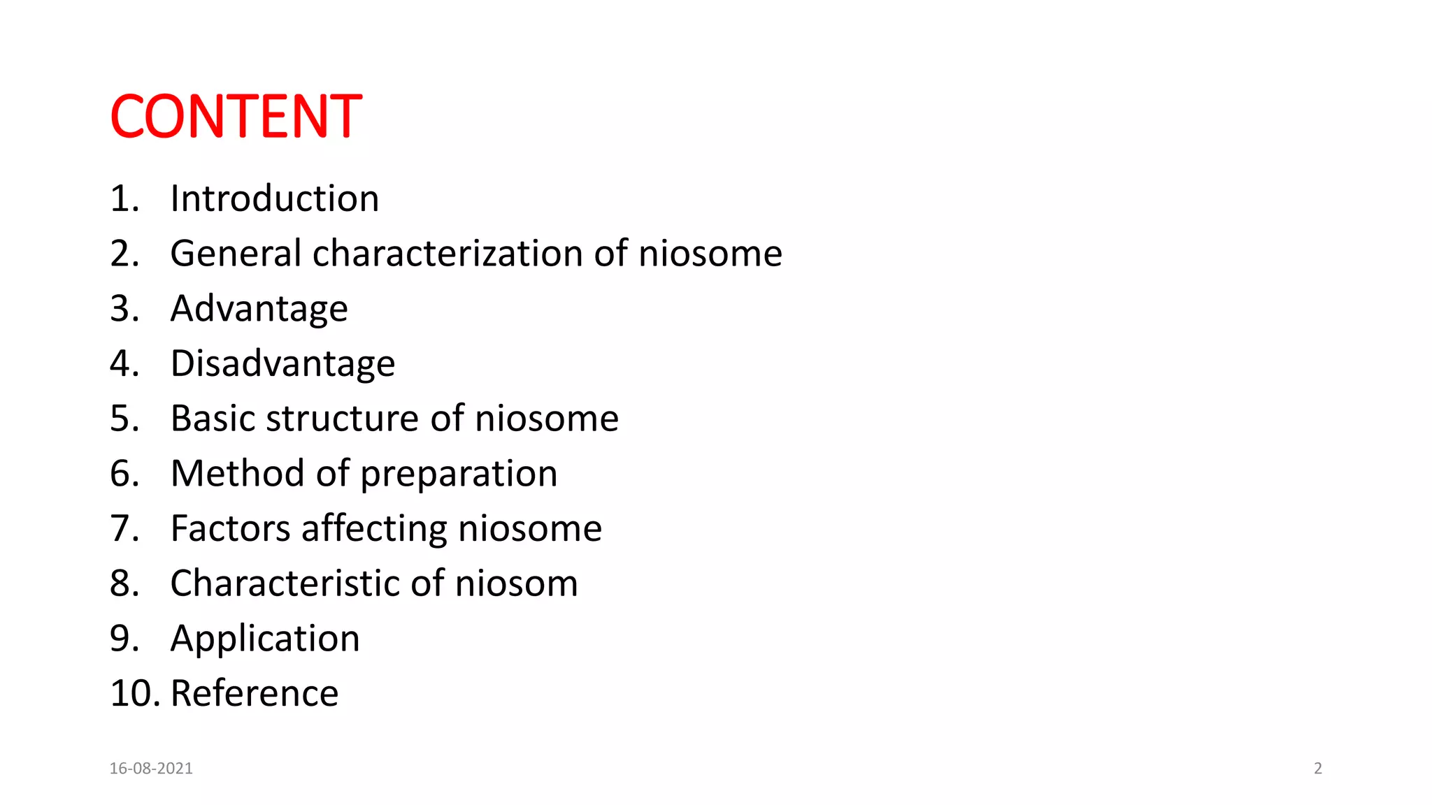BASIC AND ADVANCE CONCEPT OF NIOSOME | PPTX