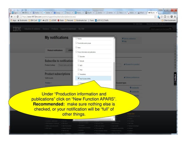 MyNotifications for New Function APAR Subscription | PPT