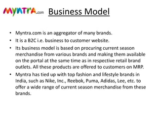 myntra Online Shopping Store | PPTX | Coupons and Discounts | Shopping