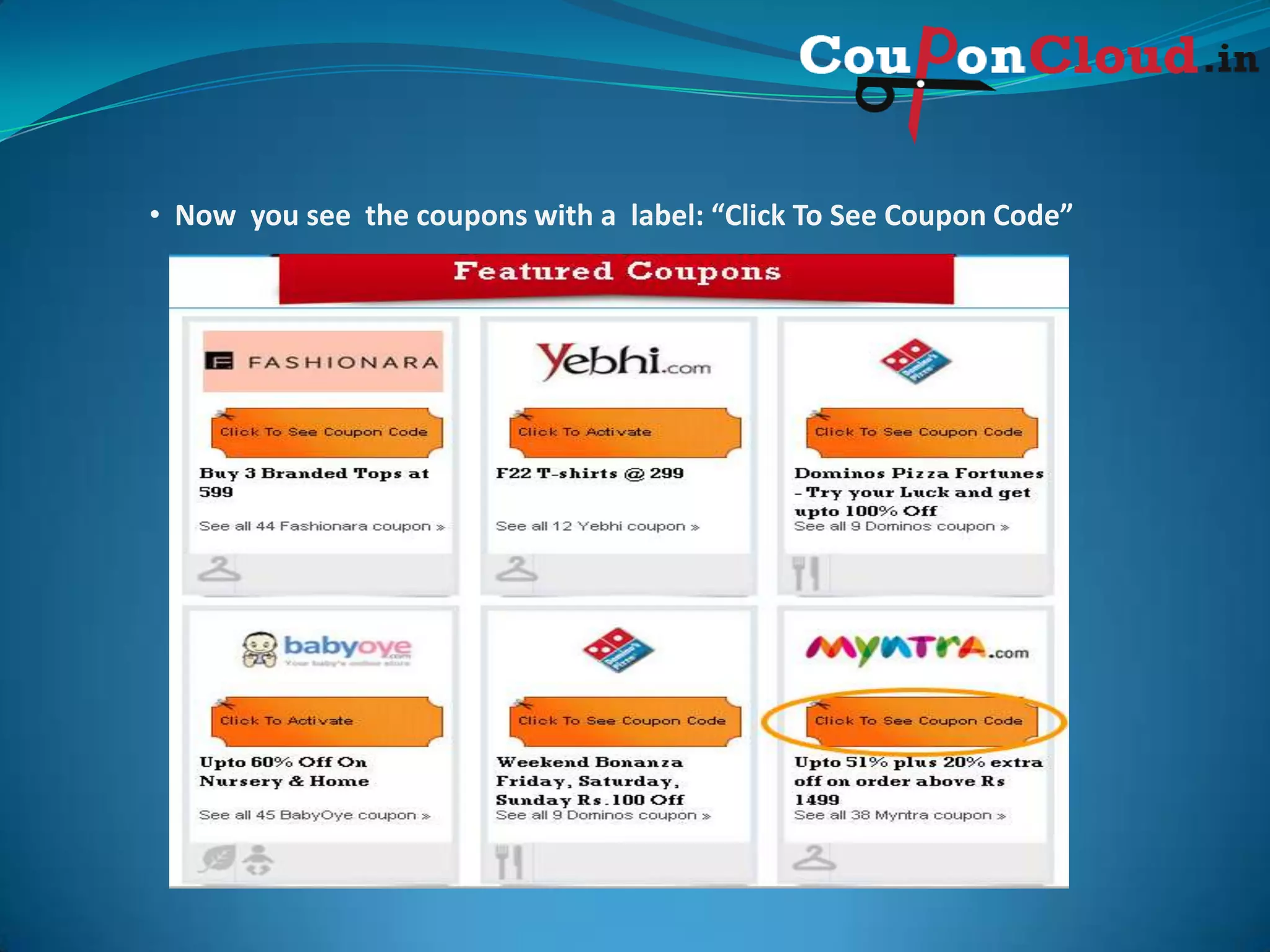 Myntra Coupon Codes From CouponCloud | PPTX