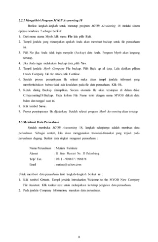 MAKALAH Tutorial Penggunaan MYOB Accounting 18 | DOCX