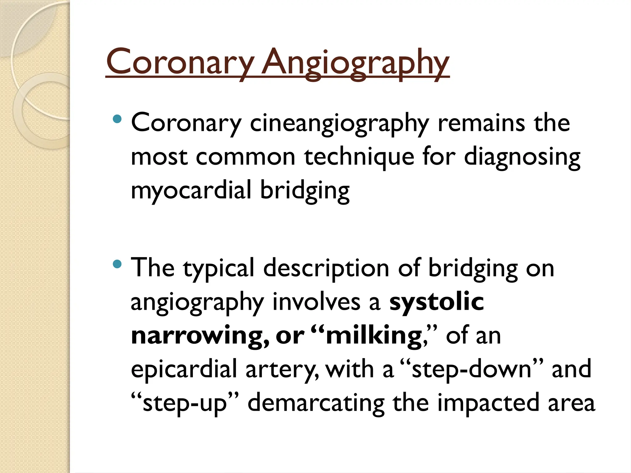 myocardial bridging for coronary evaluation | PPTX