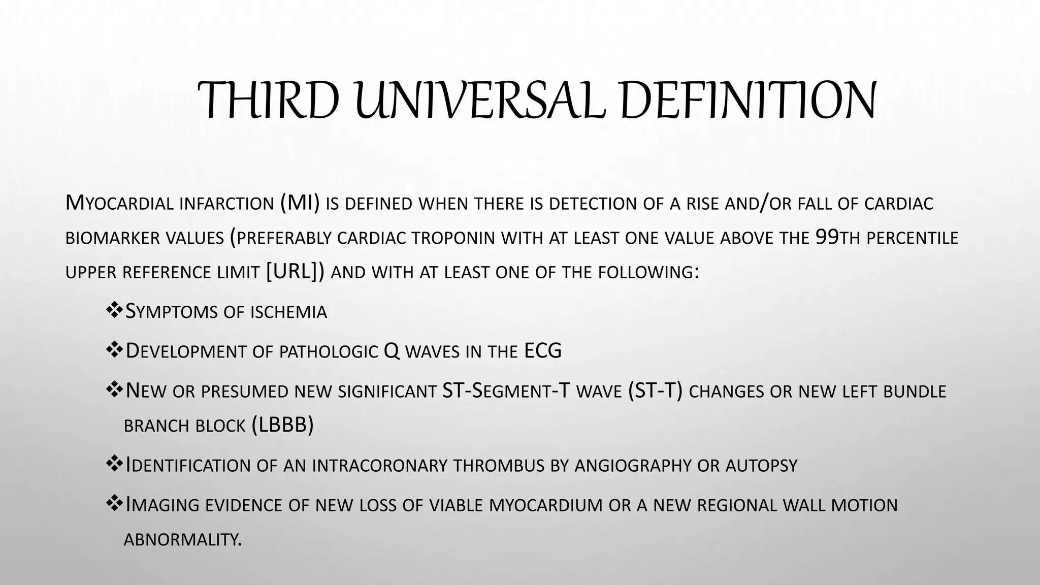 Myocardial infarction: introduction, clinical manifestation ...
