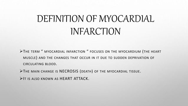 Myocardial infarction: introduction, clinical manifestation ...