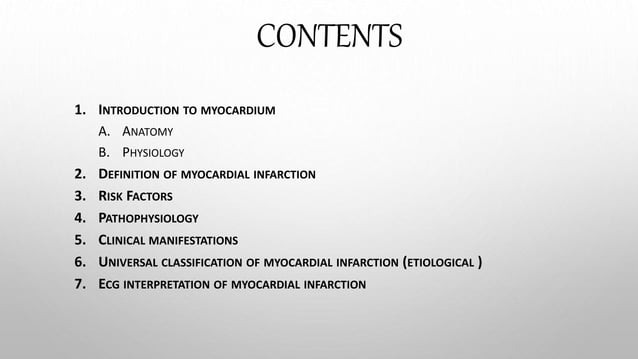 Myocardial infarction: introduction, clinical manifestation ...