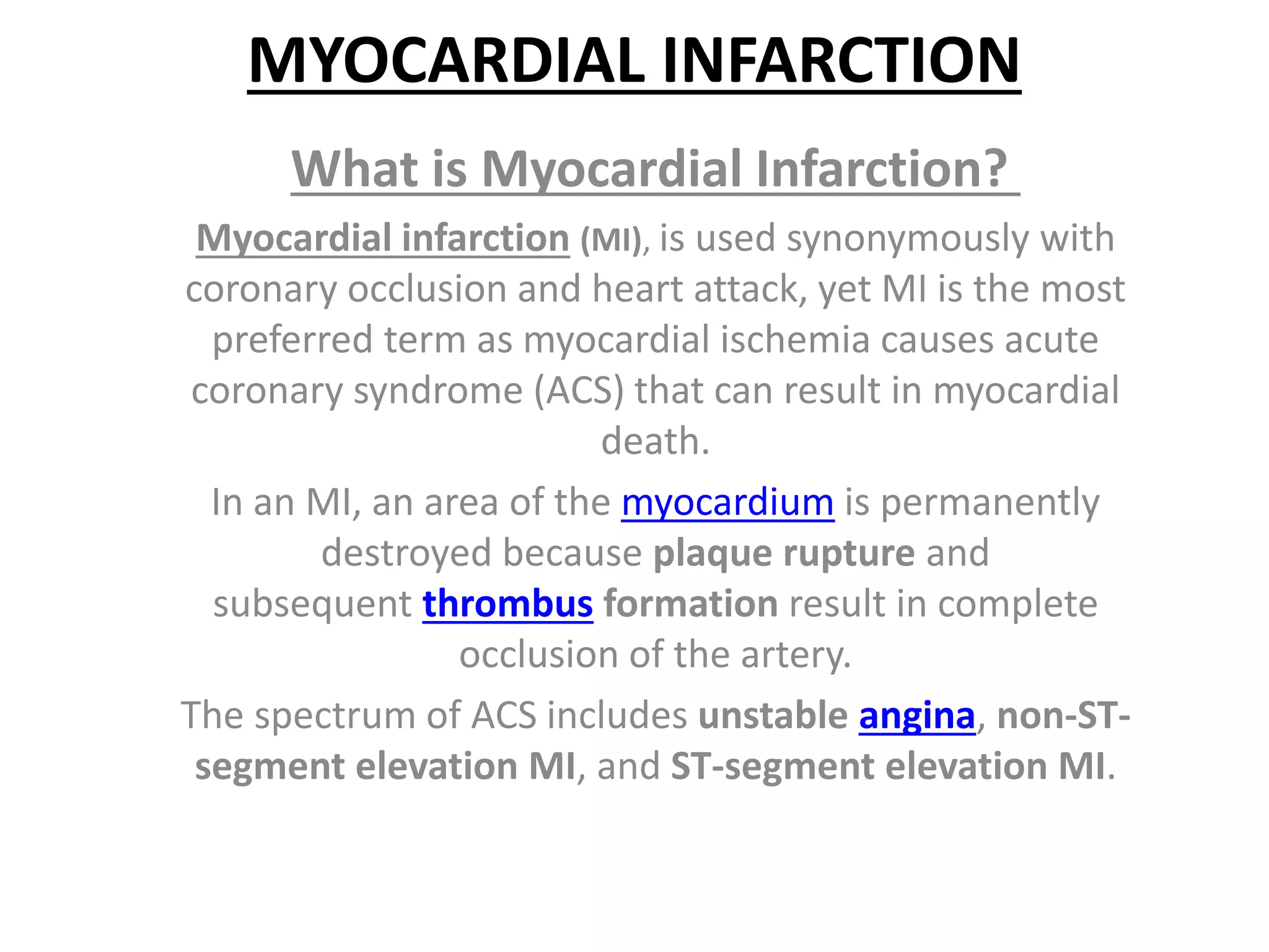 Myocardial infarction | PPTX | Heart and Cardiovascular Diseases ...