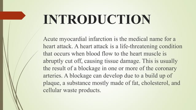 MYOCARDIAL INFARCTION.pptx | Heart and Cardiovascular Diseases ...