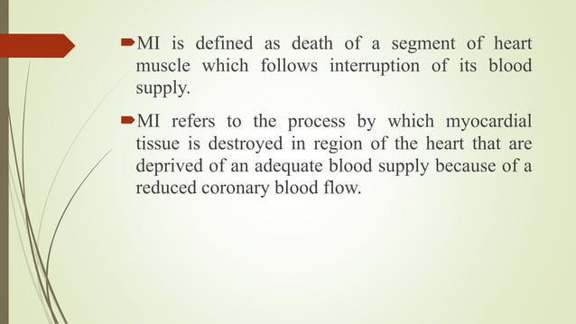 MYOCARDIAL INFARCTION.pptx | Heart and Cardiovascular Diseases ...