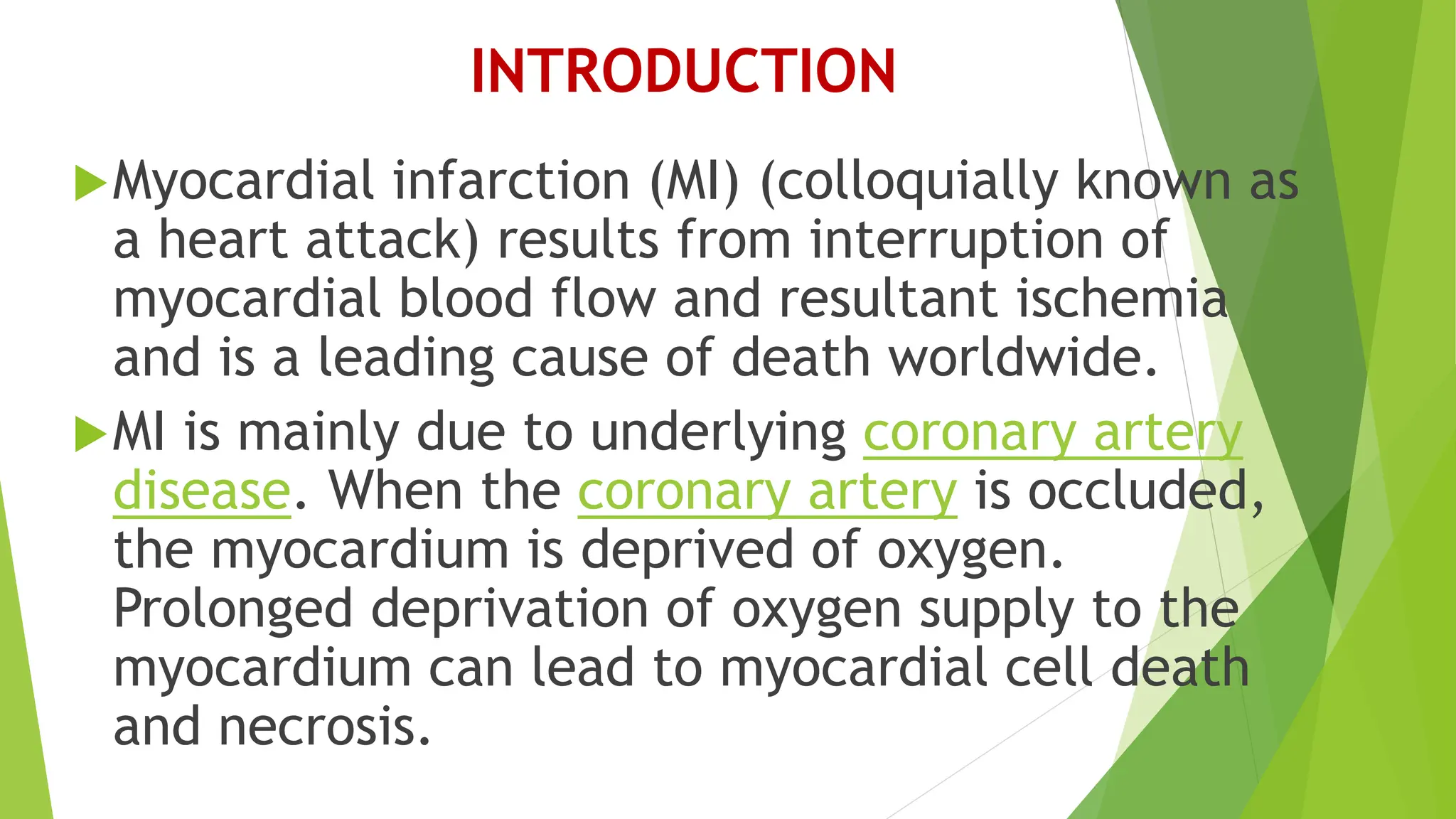 MYOCARDIAL INFARCTION nursing management | PPTX