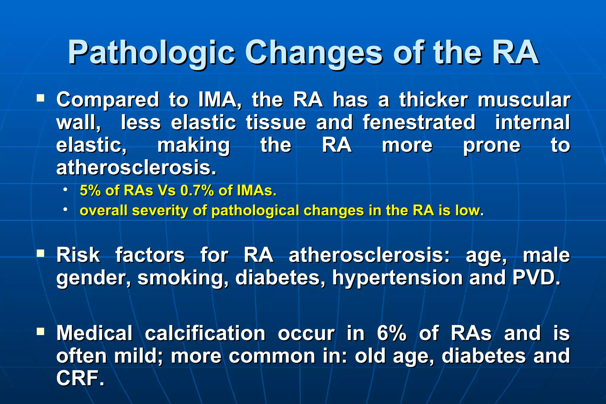 Myocardial revascularisation using radial artery presentation | PPT