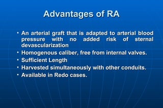 Myocardial revascularisation using radial artery presentation | PPT